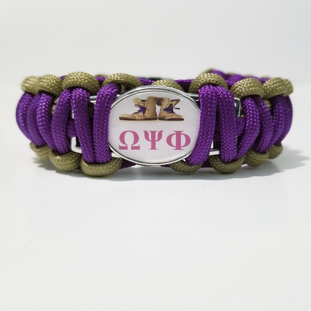 Omega Psi Phi Fraternity Charm Bracelet Wristband - Gem